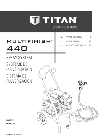 Titan MultiFinish 440 Instrucciones de operación | Manualzz