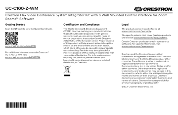 Crestron UC-C100-Z-WM Product information | Manualzz