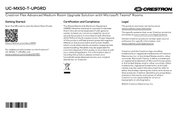 Crestron UC-MX50-T-UPGRD Product information | Manualzz