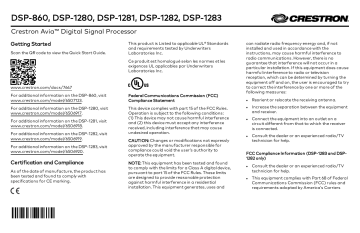 Crestron DSP-1283 Product information | Manualzz