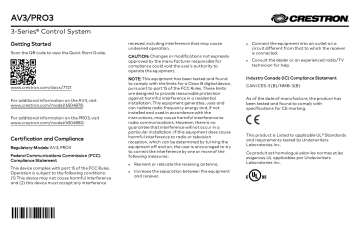Crestron PRO3 Product information | Manualzz