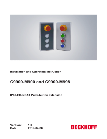 Beckhoff C9900-M998 Installation And Operating Instruction | Manualzz
