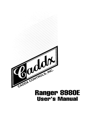 CADDX Ranger 8980E User Manual | Manualzz