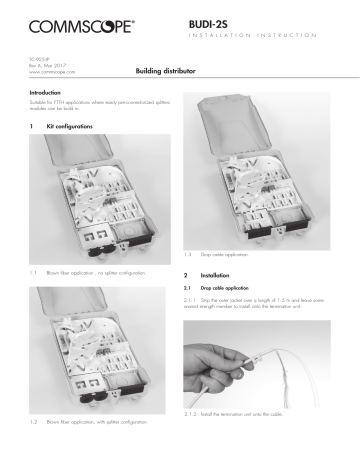 CommScope BUDI-2S Installation Instruction | Manualzz