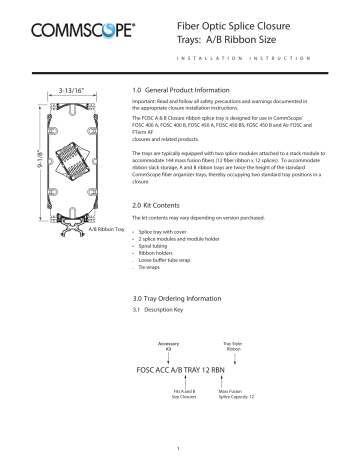 CommScope FOSC-ACC-B-TRAY-12-RBN Installation Instruction | Manualzz