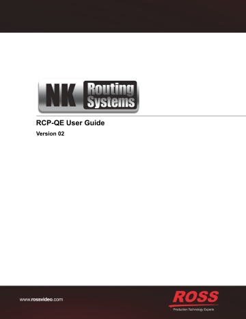 Ross NK Routing Systems RCP-QE User Manual | Manualzz