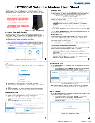 EchoStar HUGHES HT2000W User Sheet | Manualzz