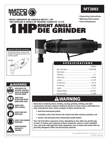 Matco Tools MT3883 Instruction Manual | Manualzz