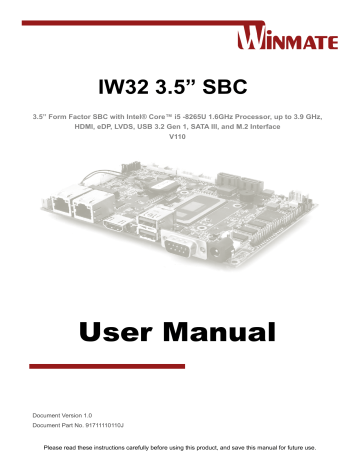 Winmate IW32 3.5 SBC User manual | Manualzz