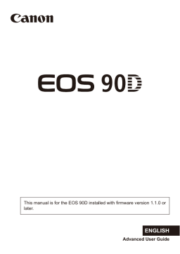 Canon EOS 90D - User Guide, User manual, instruction manual