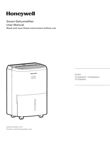 Honeywell Smart Dehumidifier User Manual | Manualzz