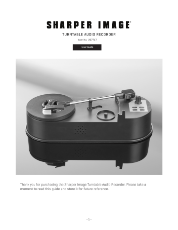 Sharper Image Turntable Audio Recorder User guide | Manualzz