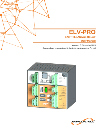 Ampcontrol ELV-PRO MAG-219 V5 Earth Leakage Relay User Manual | Manualzz