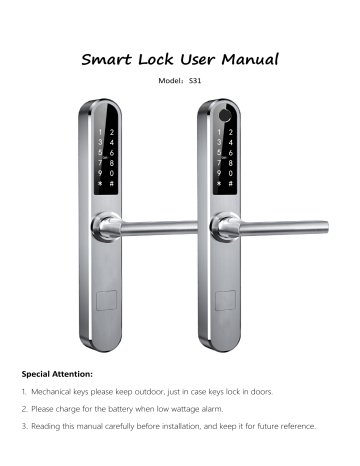 LockSmart Smart Lock S31 User Manual | Manualzz