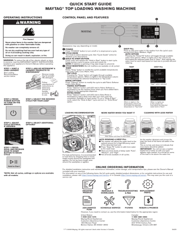 Maytag Top Loading Washing Machine User Manual | Manualzz