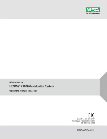 MSA Ultima X5000 Gas Monitor System User Manual | Manualzz