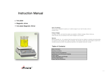 Mtops MS300HS Hot Plate Magnetic Stirrer Instruction manual | Manualzz