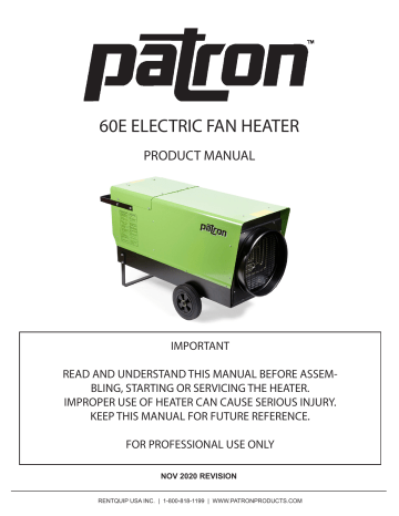Patron 60E Electric Fan Heater User Manual | Manualzz