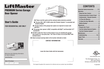 Repair Parts. LiftMaster HBW7675, PREMIUM Series Garage Door Opener ...