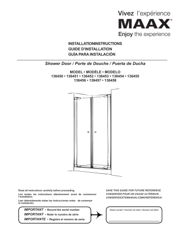 Maax 136458-900-084-000 Kleara 2-panel Pivot Shower Door 57 ½-60 ½ x 69 ...