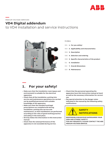 ABB VD4 Series Installation And Service Instructions Manual | Manualzz