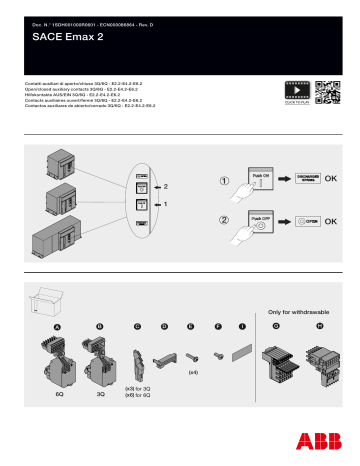 Abb Sace Emax 2 Open Closed Auxiliary Contacts 6q E2 2 E4 2 E6 2