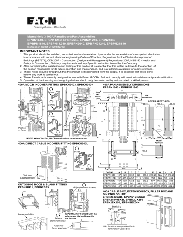 Eaton Memshield 3 Series Instruction Leaflet | Manualzz