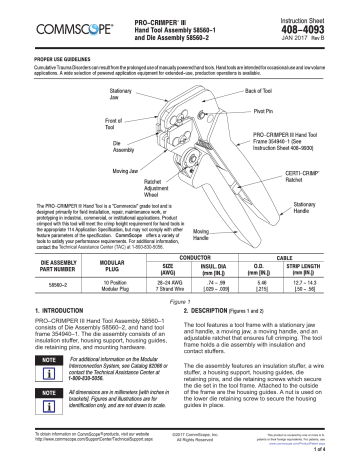 CommScope PRO-CRIMPER III Instruction Sheet | Manualzz