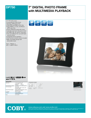 Coby DP-750 Specifications | Manualzz