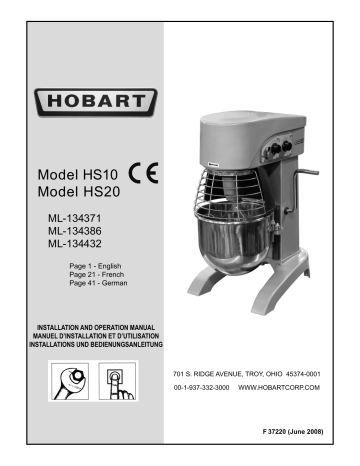 Hobart HS10, HS20 Installation And Operation Manual | Manualzz