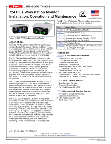 SCS 724 Plus Installation, Operation And Maintenance Manual | Manualzz
