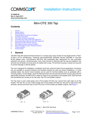 CommScope Mini-OTE 300 Tap Installation Instructions Manual | Manualzz