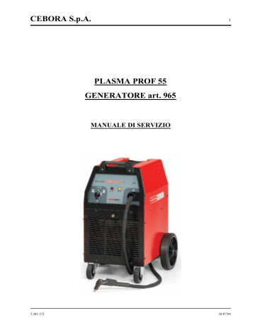Cebora 965 Plasma Prof 55 Manuale utente | Manualzz