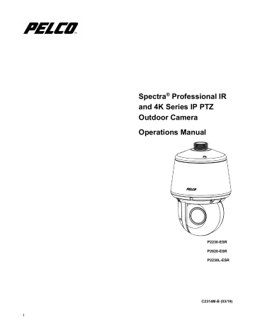 Pelco Spectra Pro IR PTZ Operations Manual | Manualzz