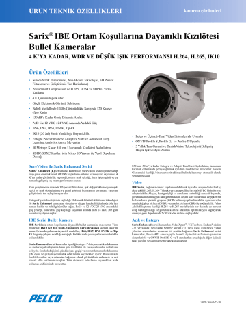 Pelco Sarix Enhanced 3 Bullet Şartname | Manualzz