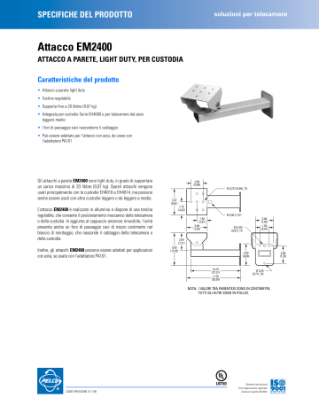 Pelco EM2400 Mount specificazione | Manualzz
