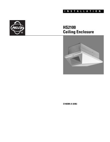 Pelco HS2100 Ceiling Enclosure Installation Manual | Manualzz