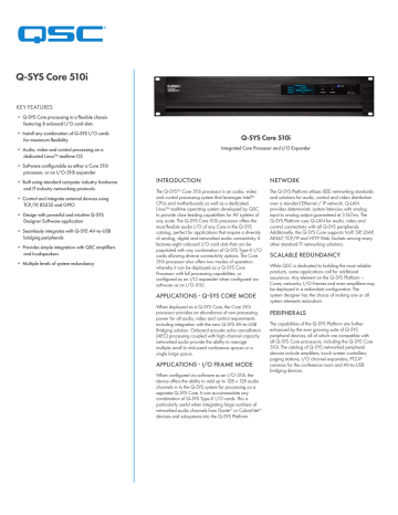 QSC Core 510i Spec Sheet | Manualzz