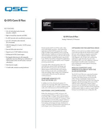 QSC Core 8 Flex Spec Sheet | Manualzz
