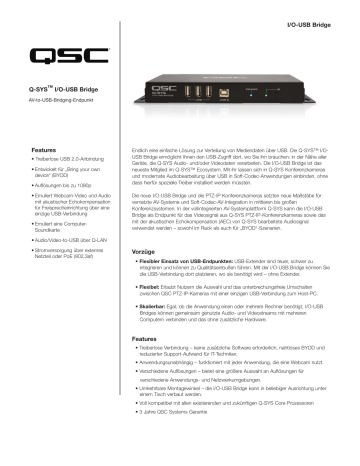 QSC I/O-USB Bridge Spezifikation | Manualzz