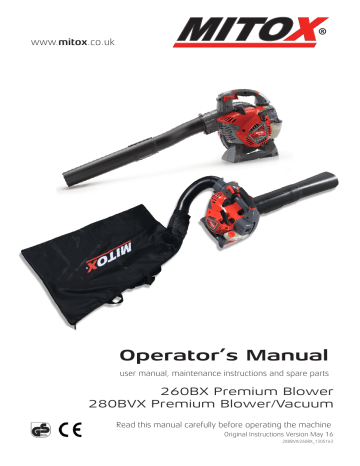 Mitox 260BX Premium Leaf Blower OPERATOR'S MANUAL | Manualzz