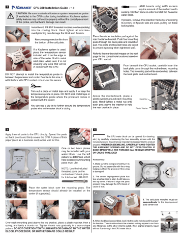 Koolance CPU-390I Water Block Manual | Manualzz