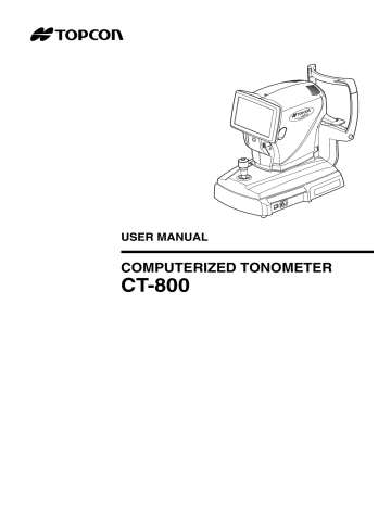 Topcon CT-800 User Manual | Manualzz