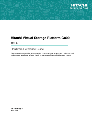 Hitachi Virtual Storage Platform G800 Hardware Reference Manual | Manualzz