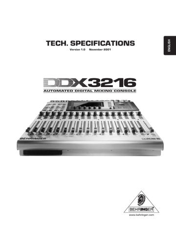 Behringer DANALOG DDX3216 Technical Specifications | Manualzz