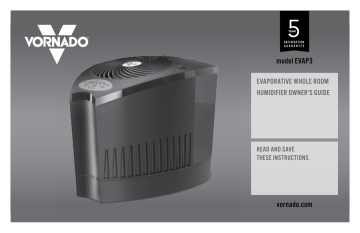 Vornado Evap3 Evaporative Humidifier Owner Manual | Manualzz