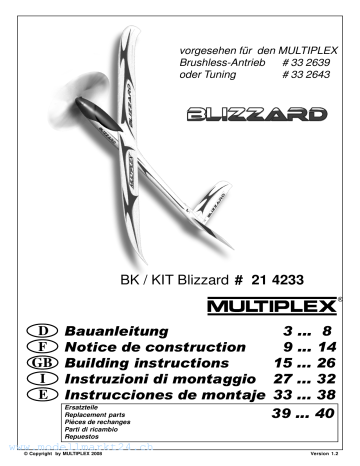 MULTIPLEX Blizzard 21 4233 Manuel utilisateur | Manualzz