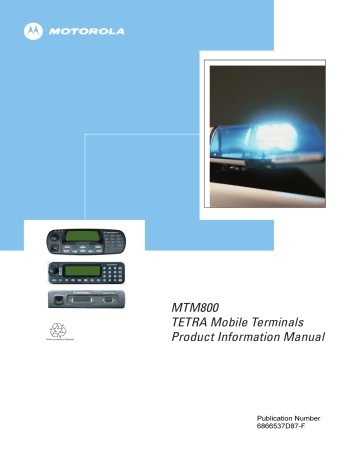 1 Introduction. Motorola TETRA MTM800 | Manualzz