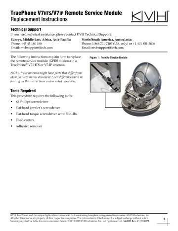 KVH Industries TracPhone V7-IP Replacement Instructions | Manualzz