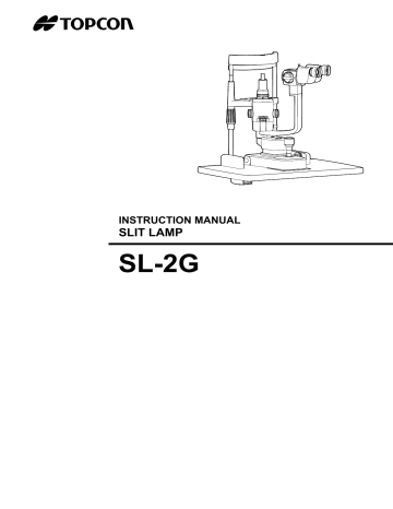 Topcon Slit Lamp SL-2G Instruction Manual | Manualzz